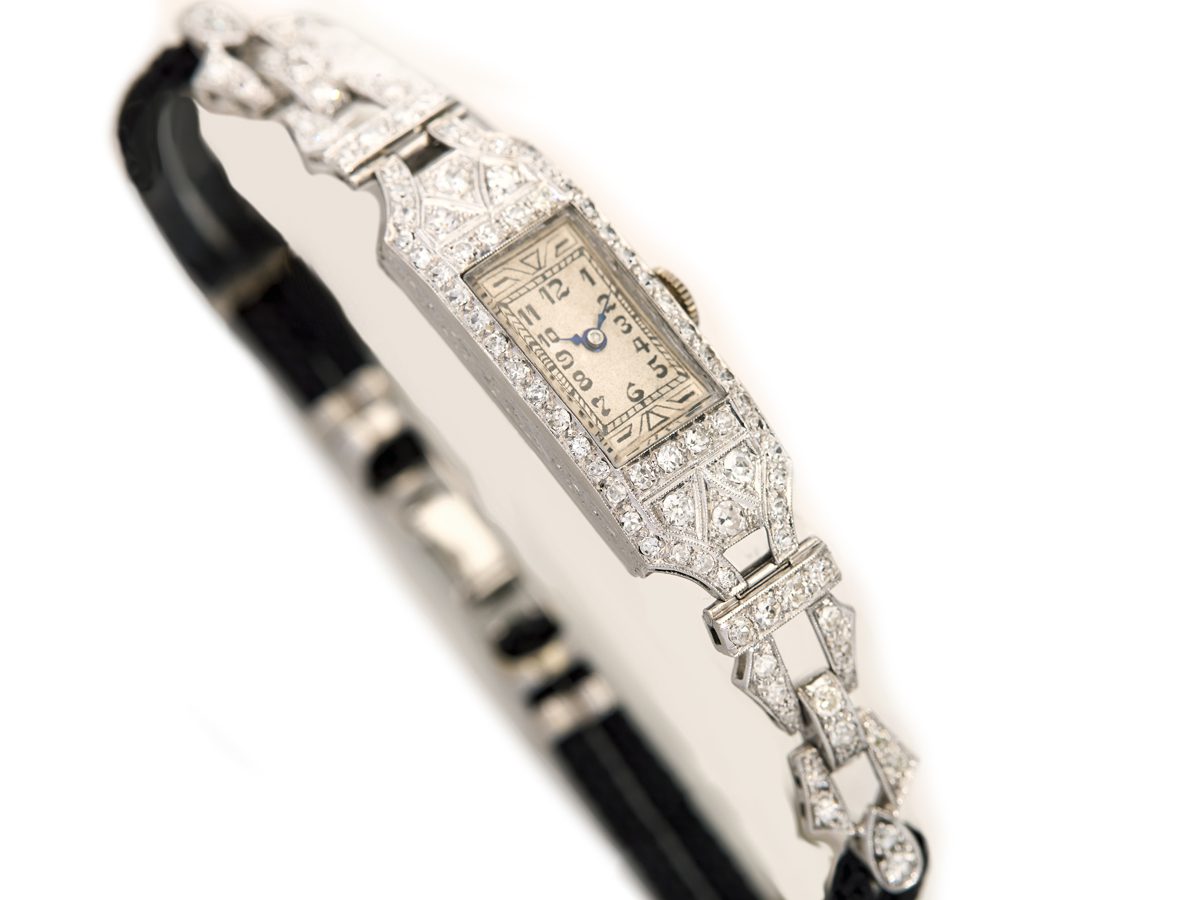 Ladies Chaumet et Cie Platinum Diamonds Cocktail Watch Cal.557 c1920 Vintage Gold Watches