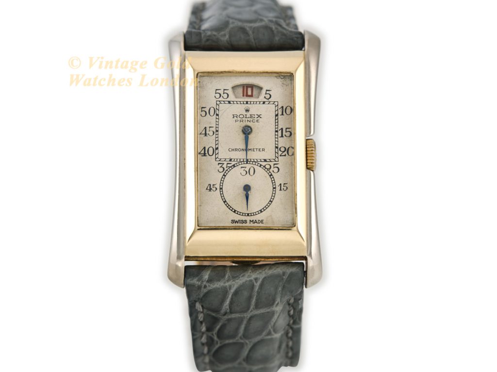Rolex Prince Jump Hour Chronometer 18ct Yellow and White Gold c1930 ...