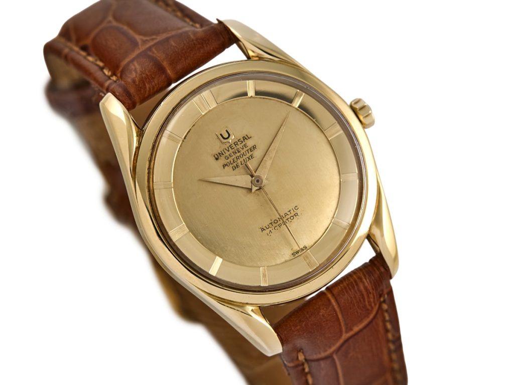 Universal Geneve Polerouter Deluxe Cal.215 18ct 1957 | Vintage Gold Watches